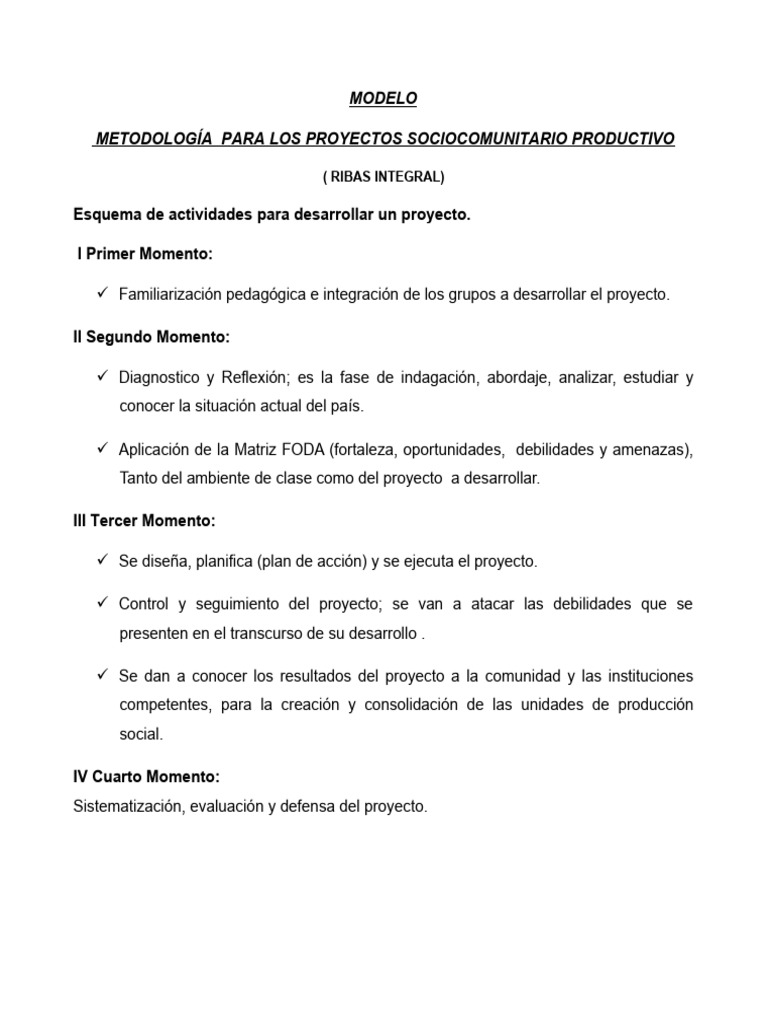 Modelo Proyecto Mision | PDF | Análisis FODA | Cognición