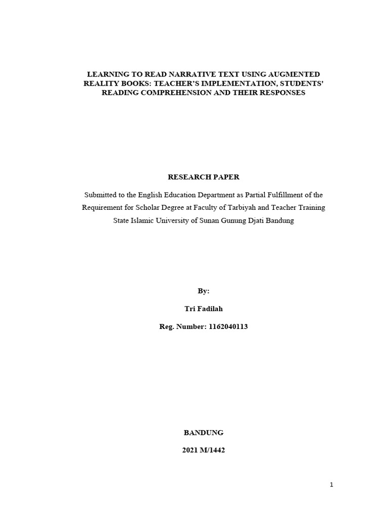 FULL DRAFT - Tri Fadilah2 - 1162040113 | PDF | Speed Reading | Reading ...