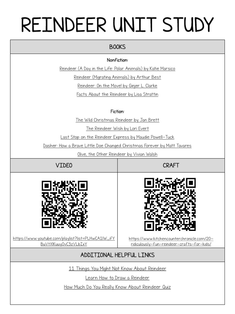 Reindeer Study for Kids | PDF