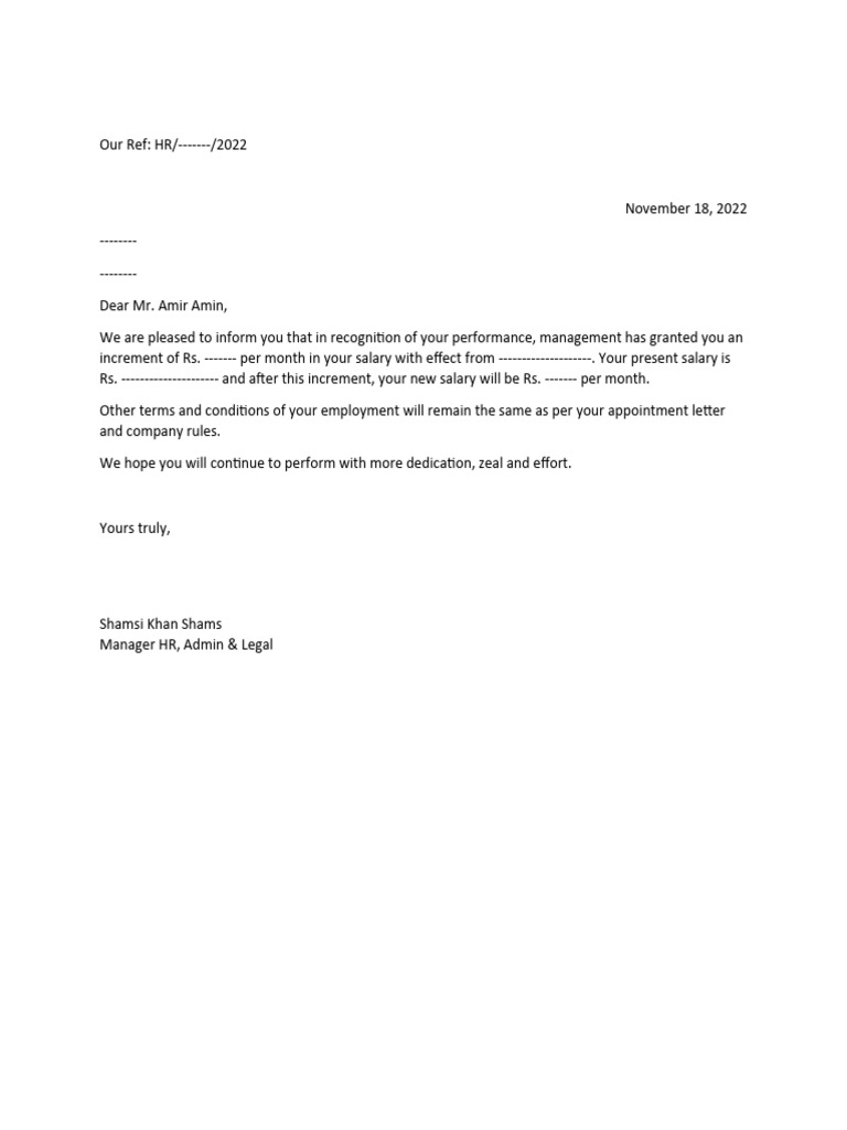 Increment Letter | PDF