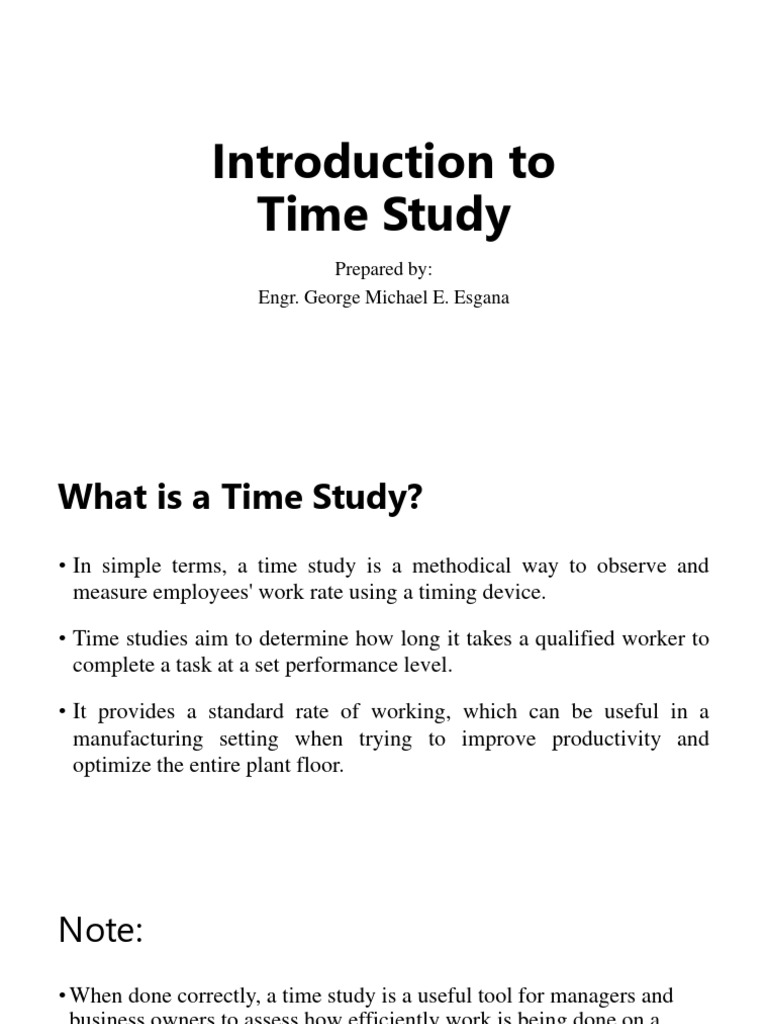 Introduction To Time Study | PDF | Business