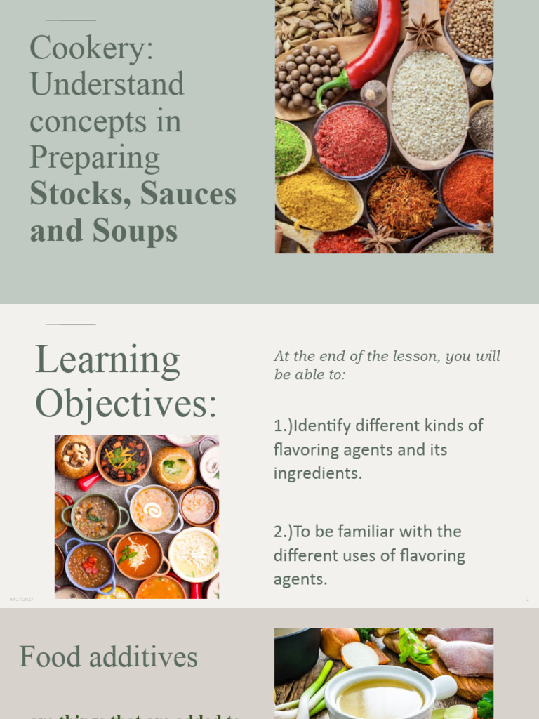 Understand Concepts in Preparing Stocks, Sauces and Soup - 2 | PDF ...