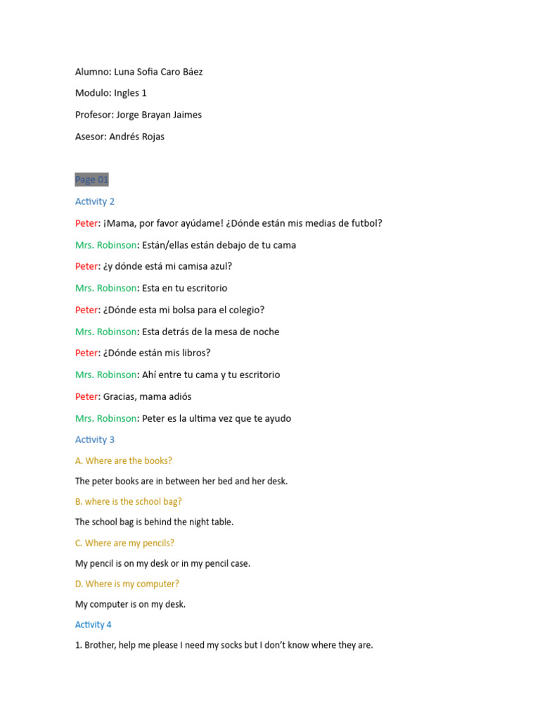 Modulo 1 Ingles | PDF