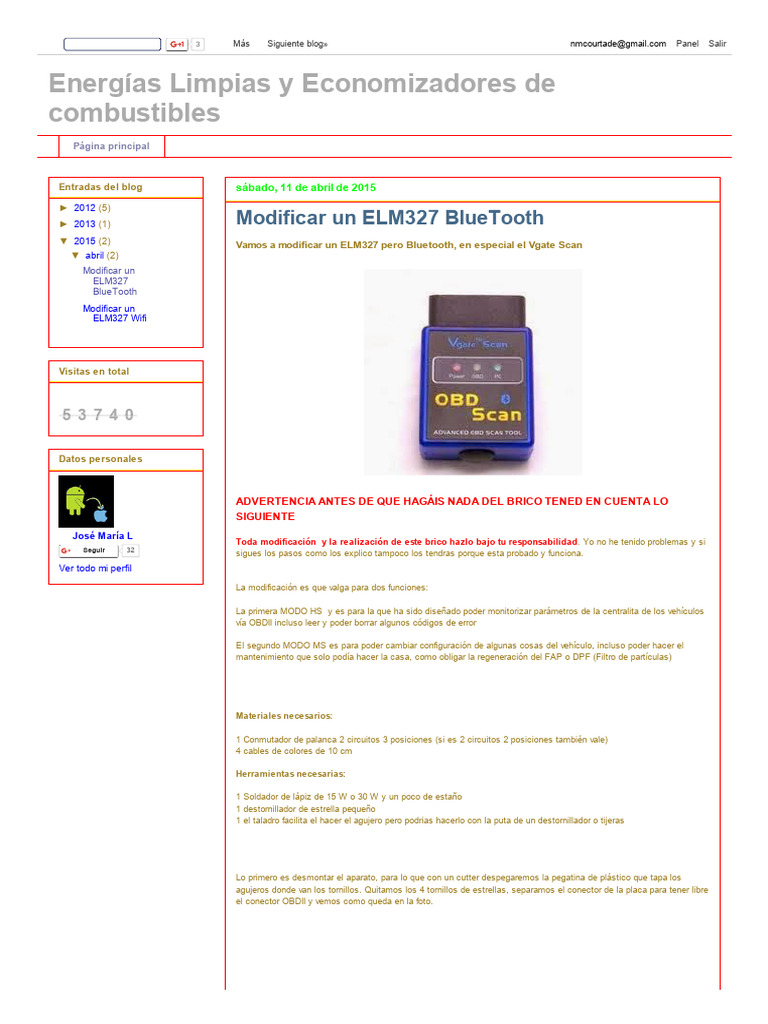 Modificar Un ELM327 BlueTooth | PDF | Bienes manufacturados | Ingeniería Informática