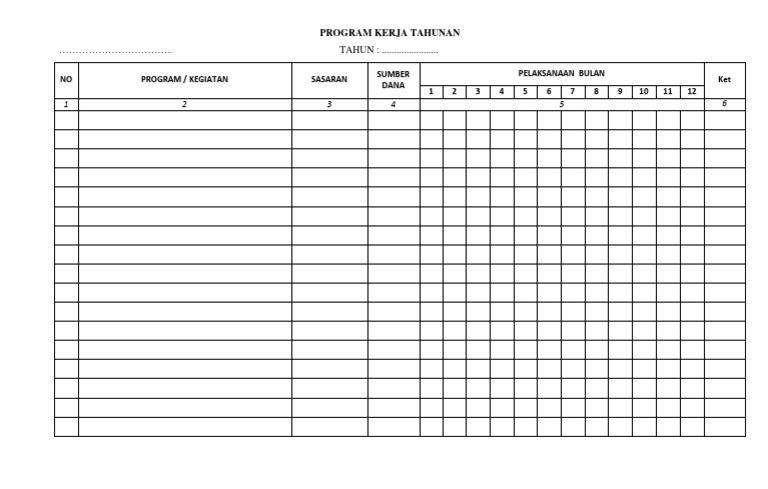 Buku Program Kerja Tahunan | PDF