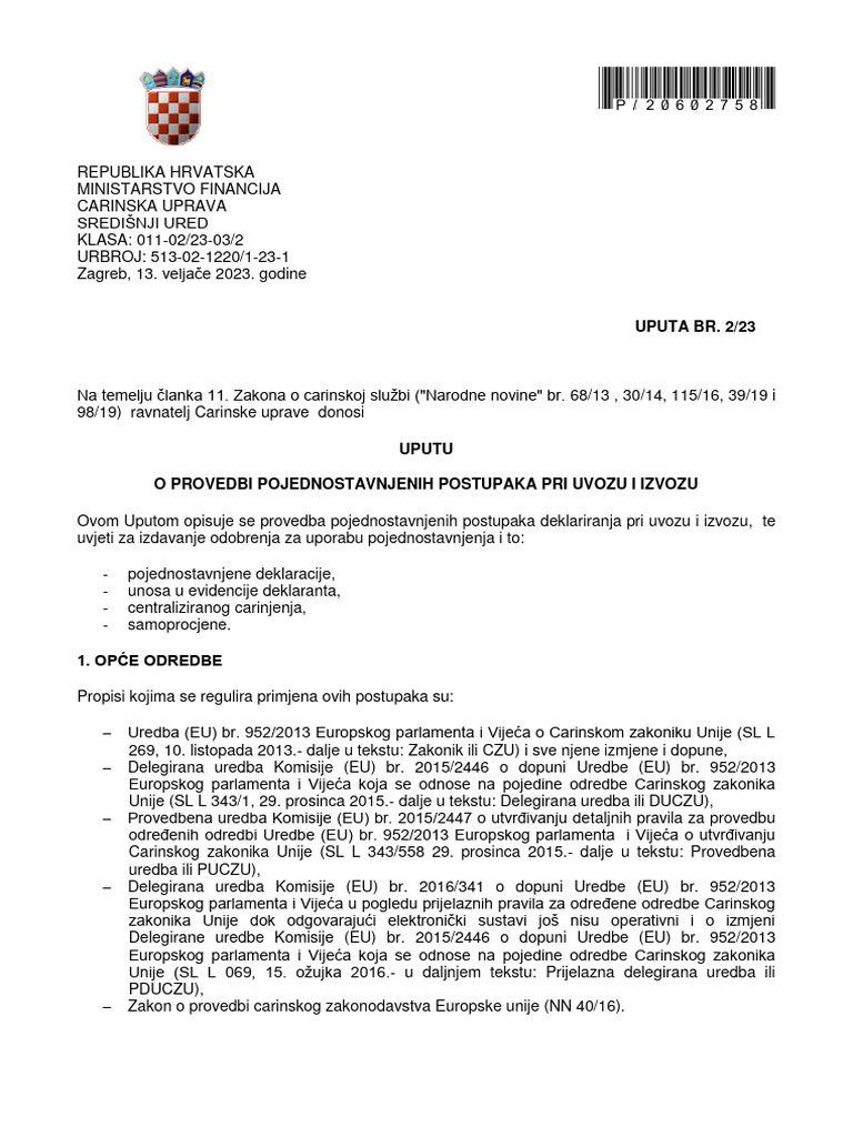 Uputa Br. 2 - 23 - Potpis | PDF