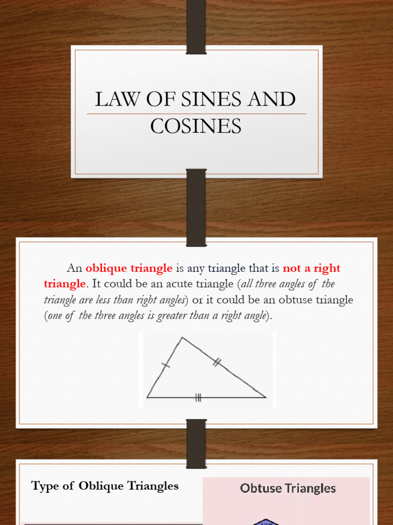 Law of Sine and Cosine | PDF