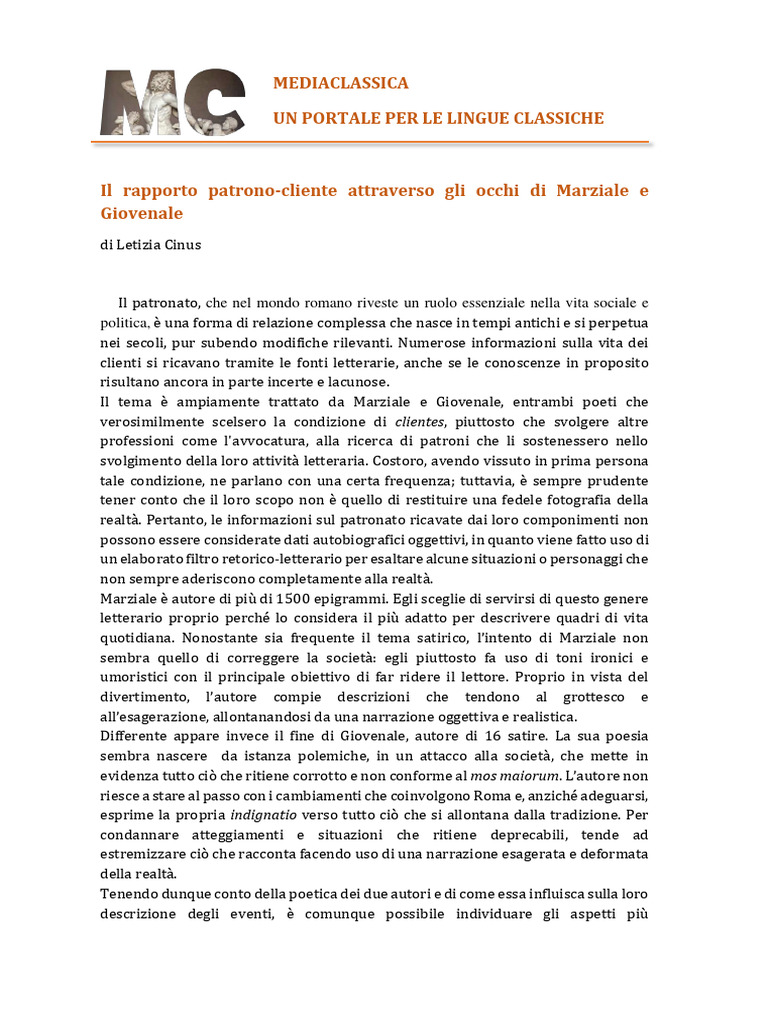 5344 Cinus Rapporto Patrono Cliente | PDF