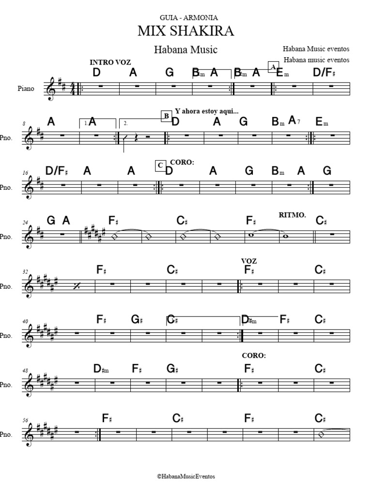 Shakira Mix - ARMONIA | PDF