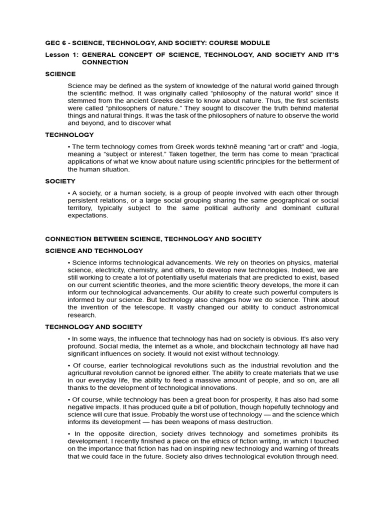 STS Lesson 1 | PDF | Science | Theory