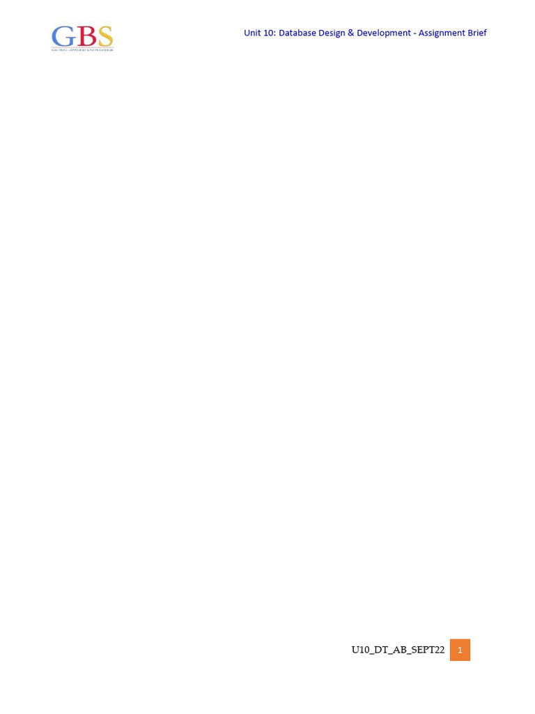 Unit 10 Database Design Development - Assignment Brief | PDF | Databases | Plagiarism