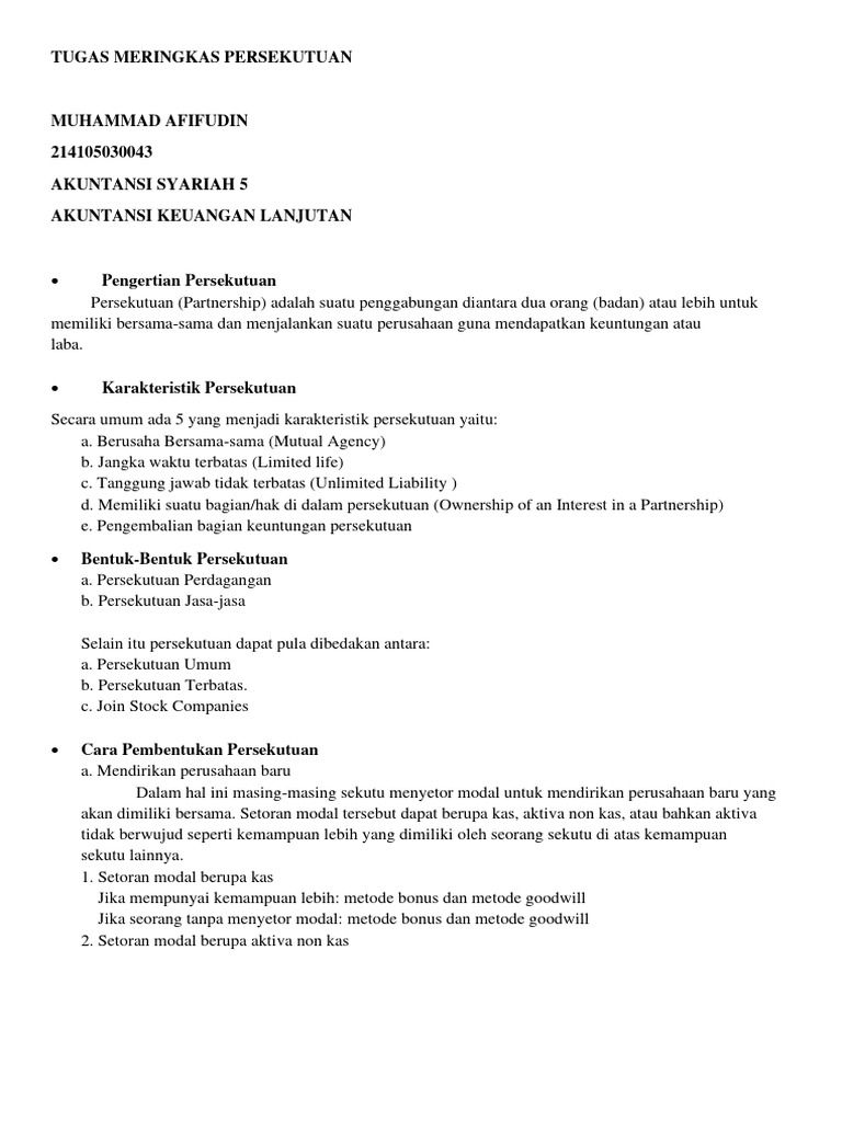 Tugas Meringkas Persekutuan | PDF