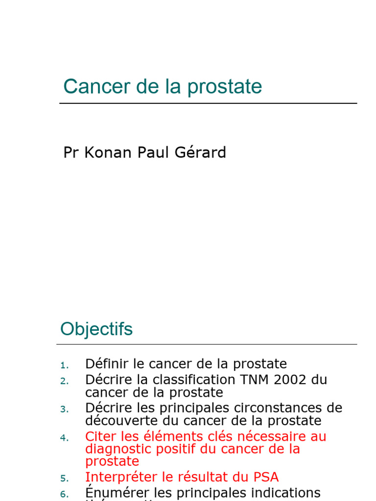 Classification et diagnostic du cancer prostatique | PDF | Cancer de la ...