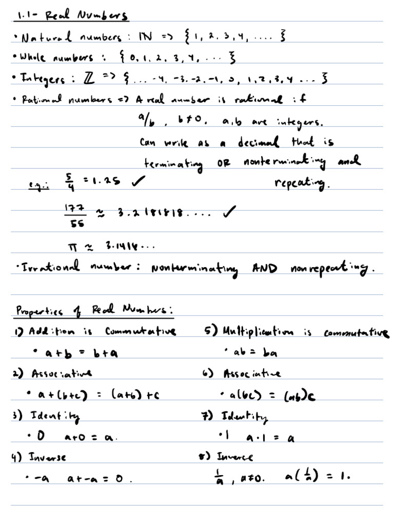 Understanding Real Numbers and Their Properties | PDF | Numbers | Integer