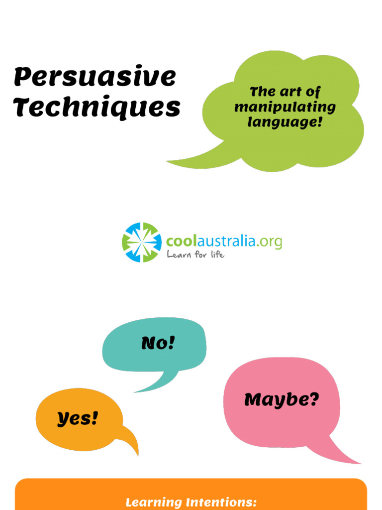 Cool Australia Presents Persuasive Techniques Years 9 10 Earth Hour V2 ...