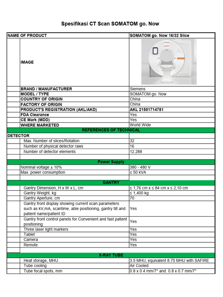 Final Spesifikasi EKAT SOMATOM GO NOW | PDF