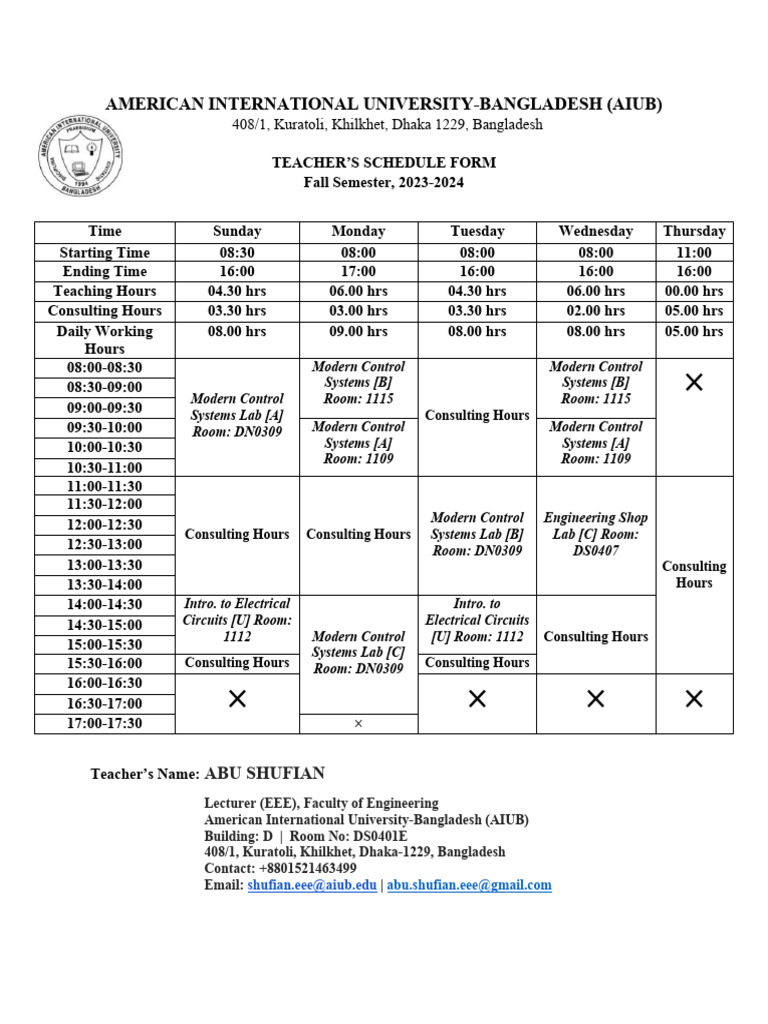 Shufian - TSF (Final) - Fall Semester, 2023-2024 | PDF