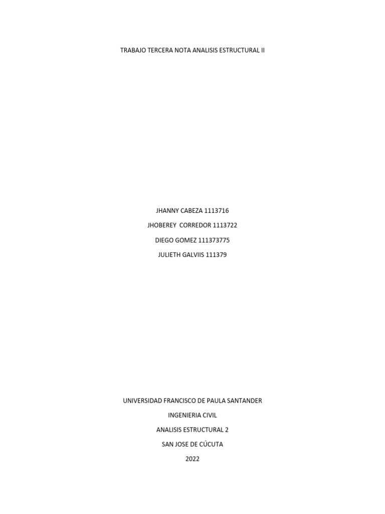 Proyecto Final 3° Nota Analisis Estructural | PDF