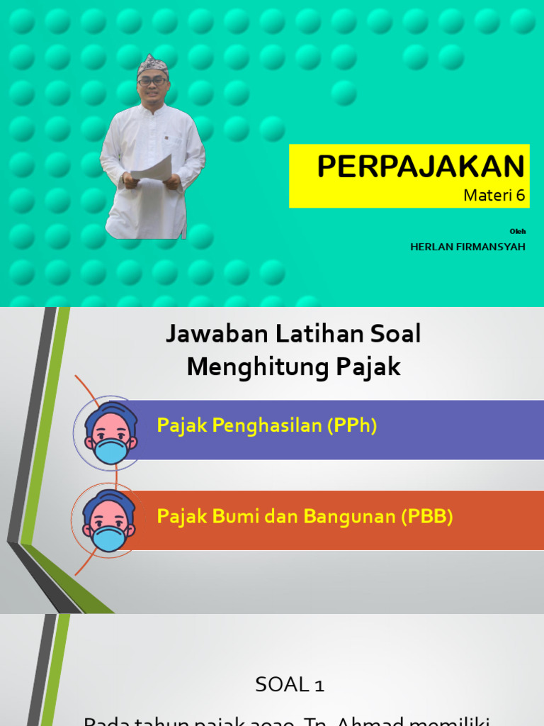 BAB 7 PERPAJAKAN (Materi 6-Jawaban Latihan Soal PPH Dan PBB) | PDF