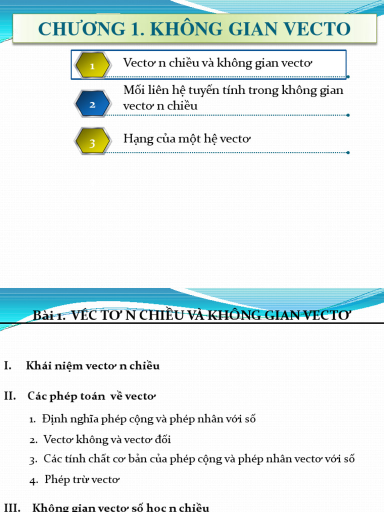 Chương 1. Không Gian Vecto | PDF