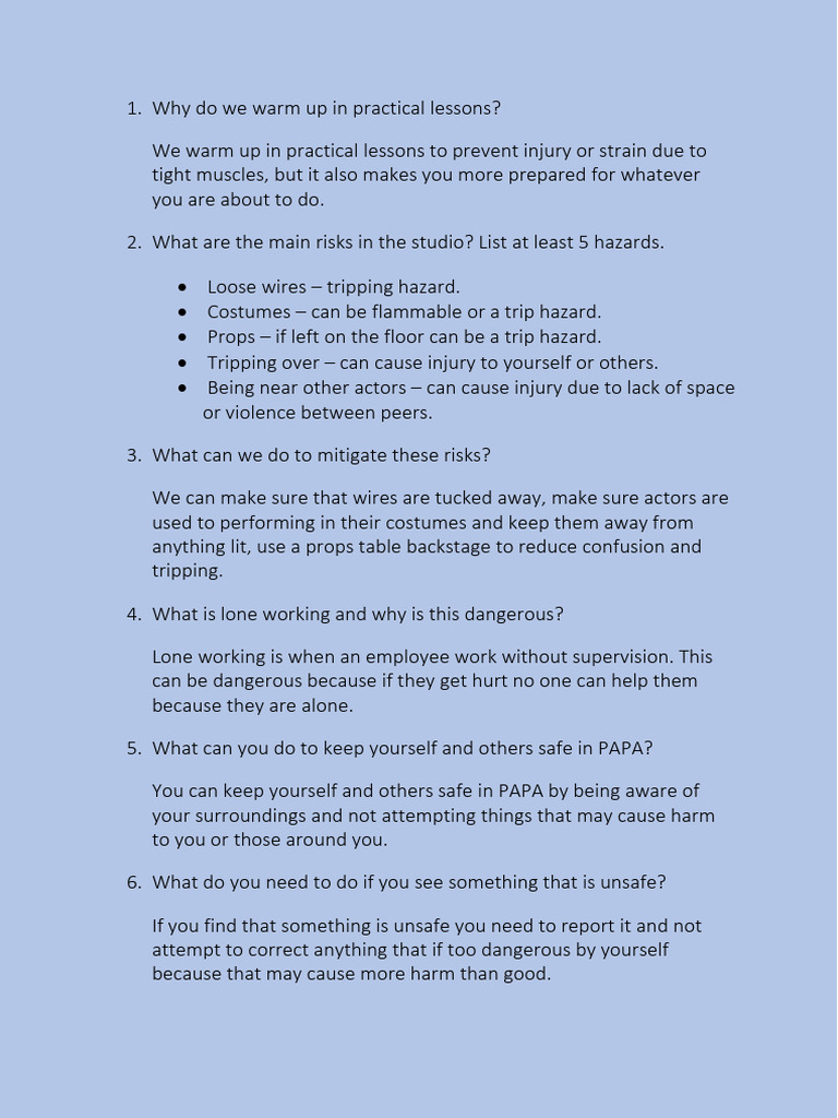 Lesson One Risk Assesment | PDF | Risk | Hazards