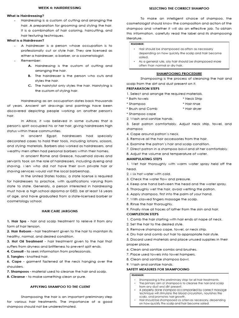 Hairdressing Hanouts | PDF | Hairdresser | Hairstyle