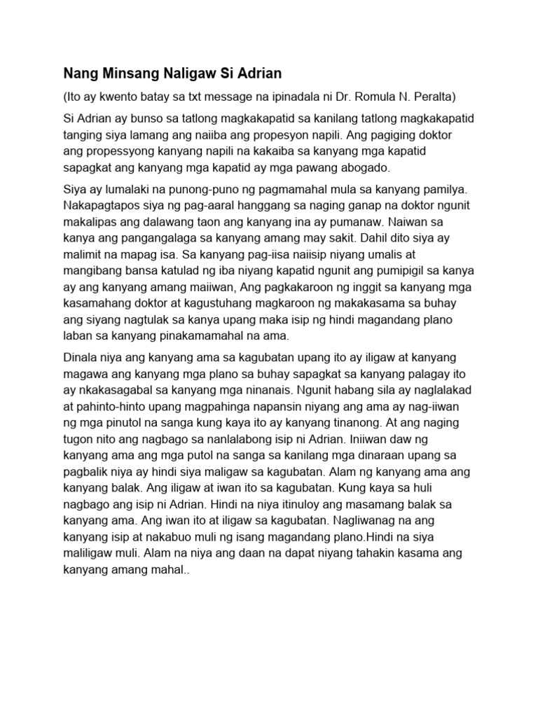 Nang Minsang Naligaw Si Adrian | PDF