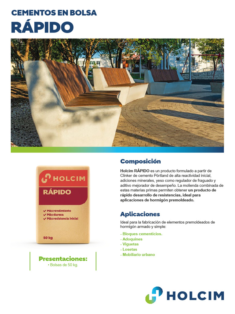 Holcim Rapido | PDF | Cemento | Hormigón