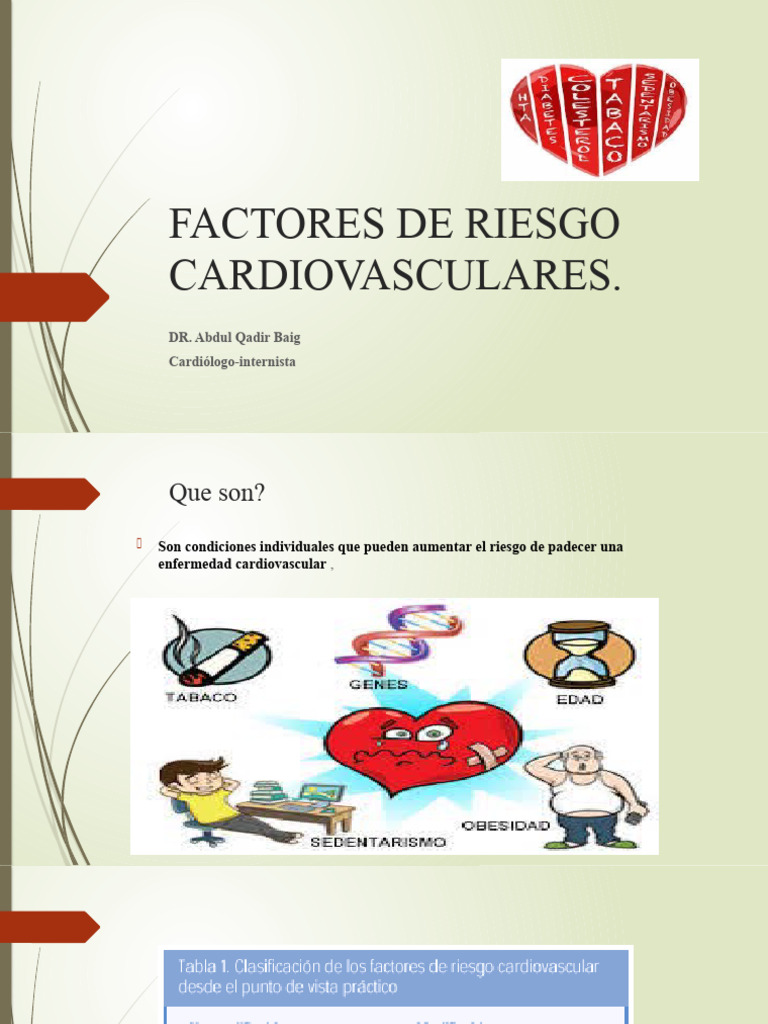 Factores de Riesgo Cardiovasculares | PDF | Salud y bienestar