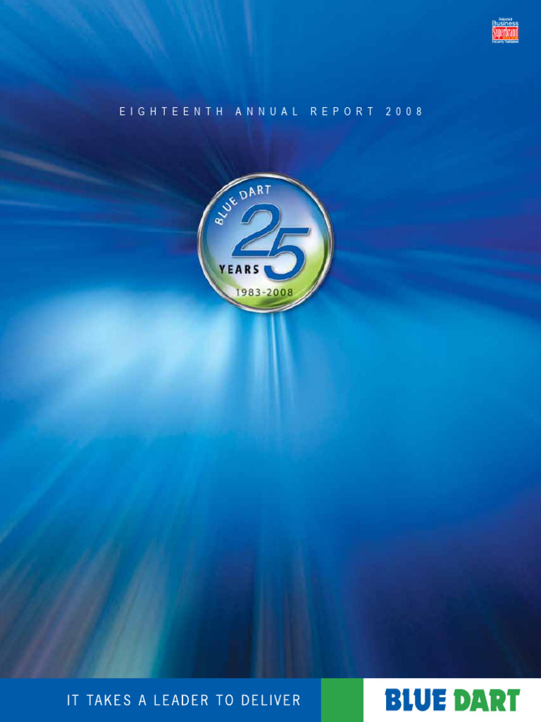 Blue Dart Annual Report 2008 | PDF | Corporate Social Responsibility | Brand