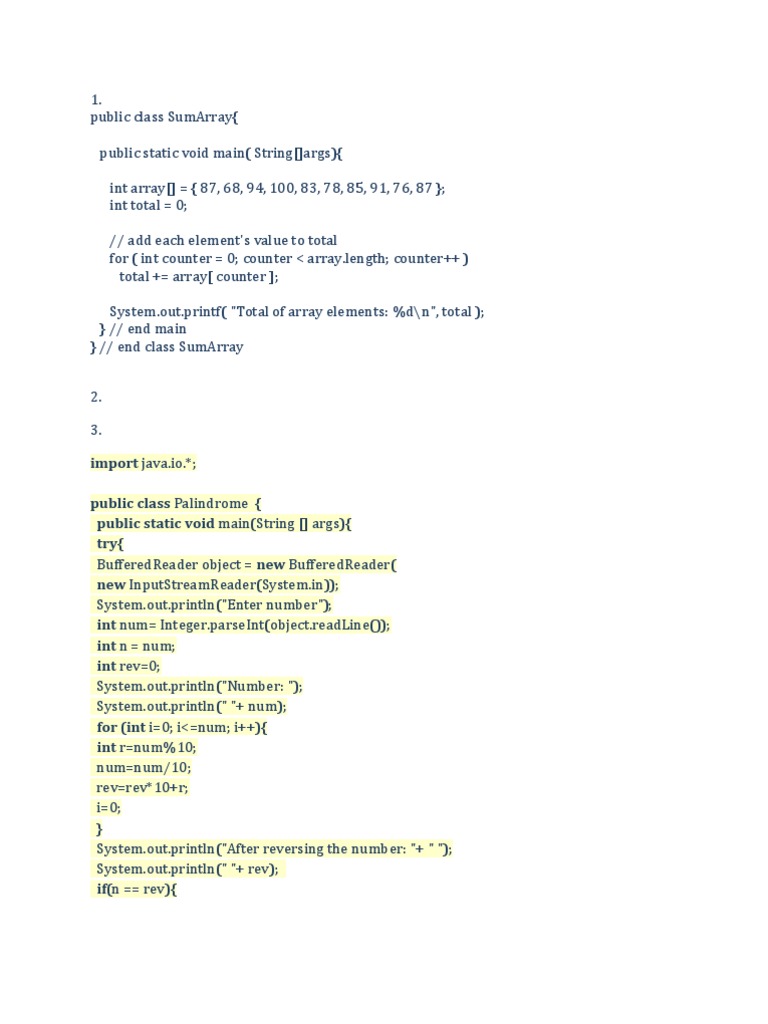 Import Java - Io. Public Class Palindrome ( | PDF | Array Data Type | Areas Of Computer Science