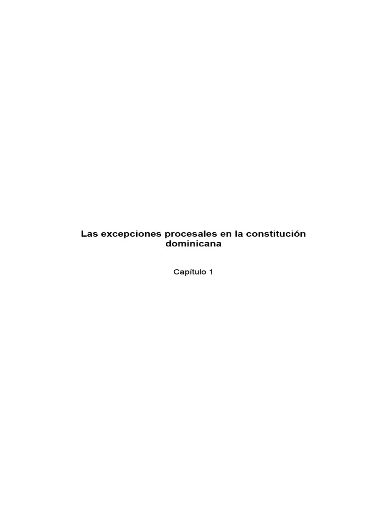 Las Excepciones Procesales en La Constitución Dominicana | PDF