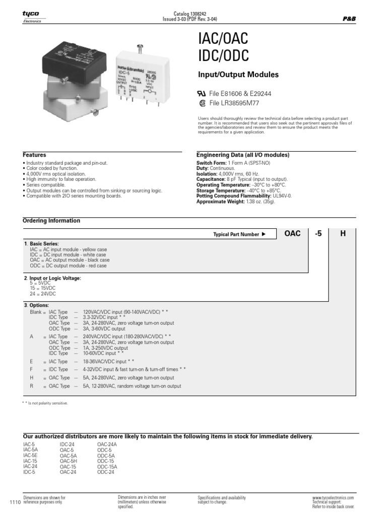 Rele ODC | PDF | Switch | Alternating Current