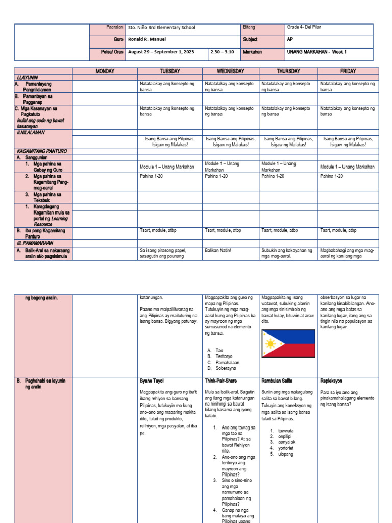 DLL Week 1 Ap4 | PDF