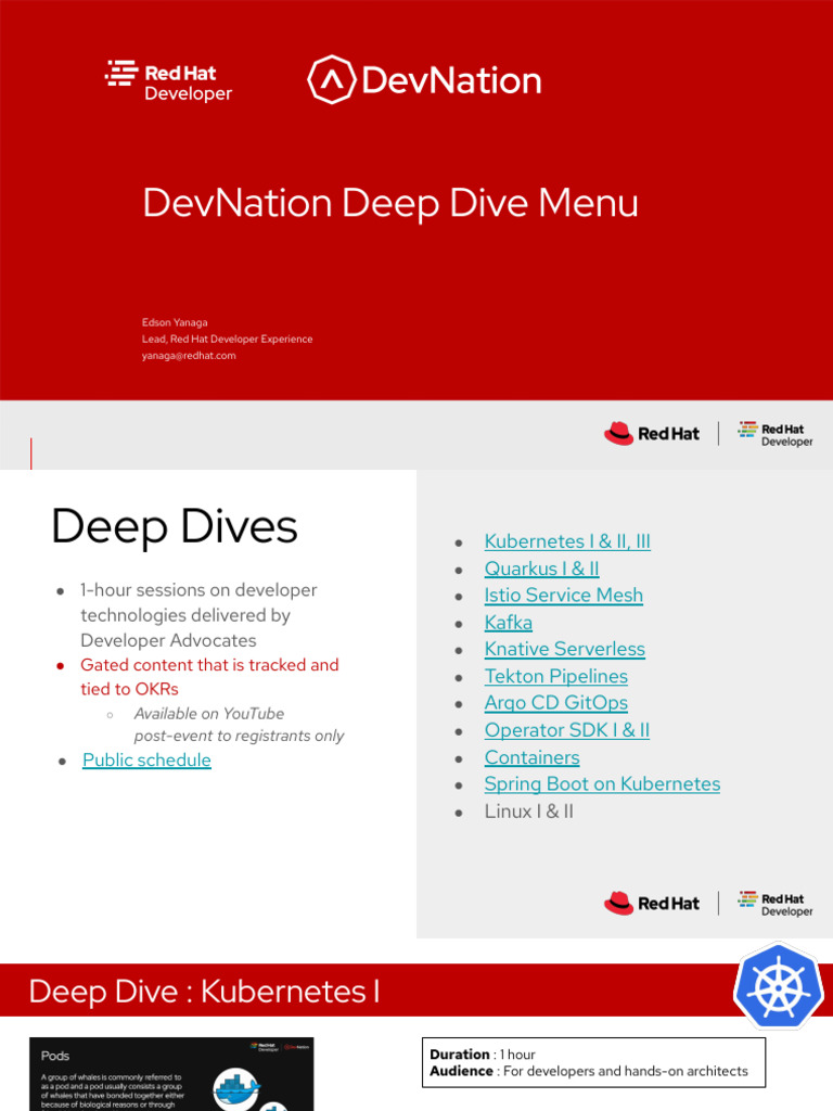 Deep Dive Menu - Red Hat Workshop | PDF