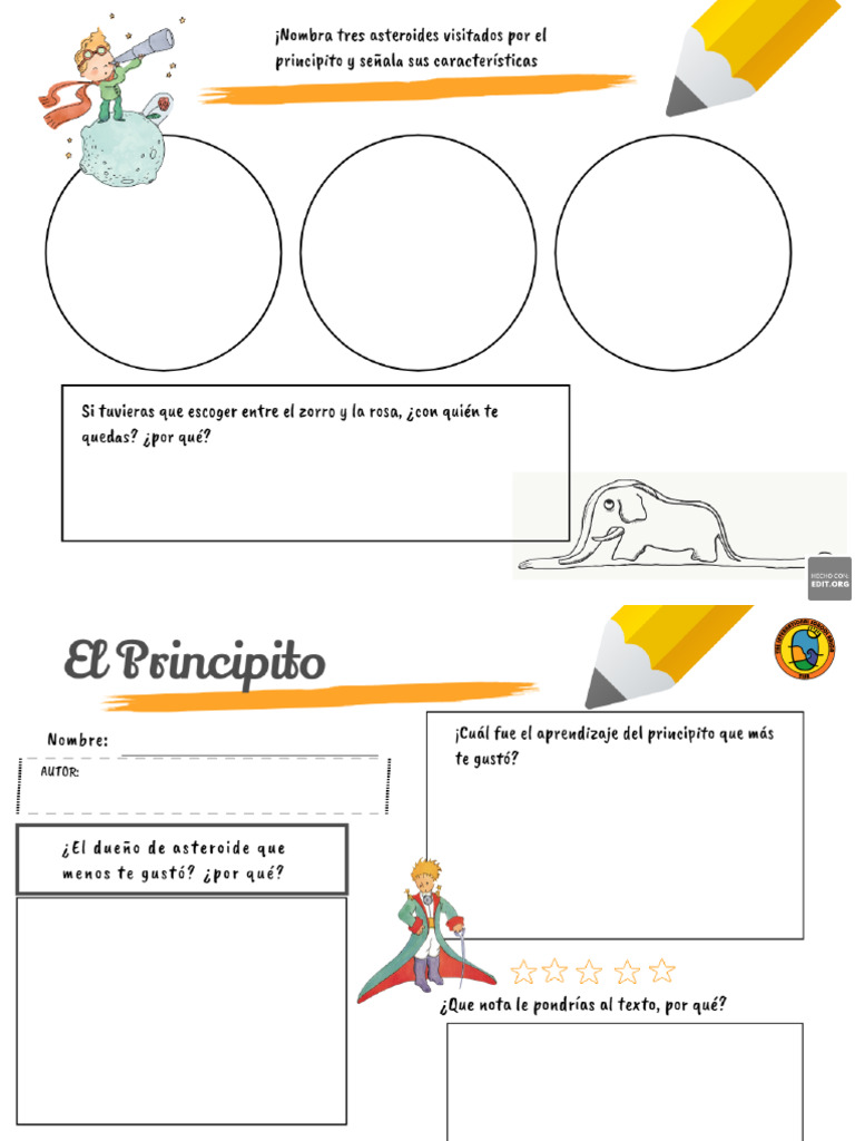 Ficha de Lectura El Principito | PDF
