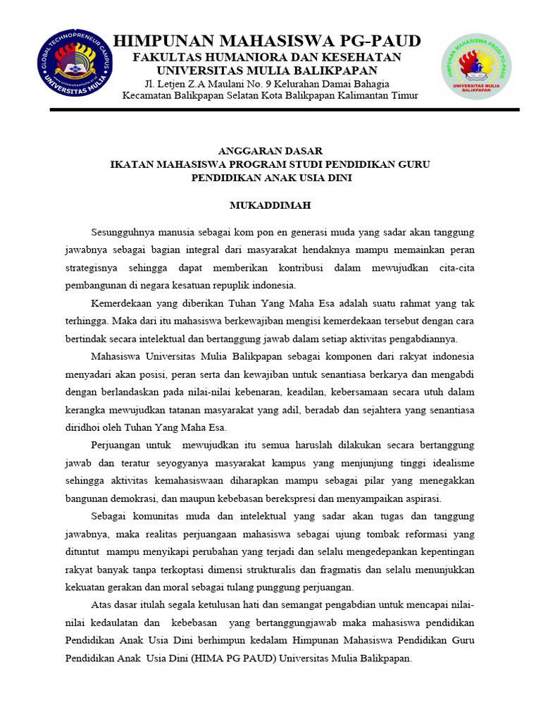 Ad Art GBHK Hima PG Paud Um Terbaru | PDF