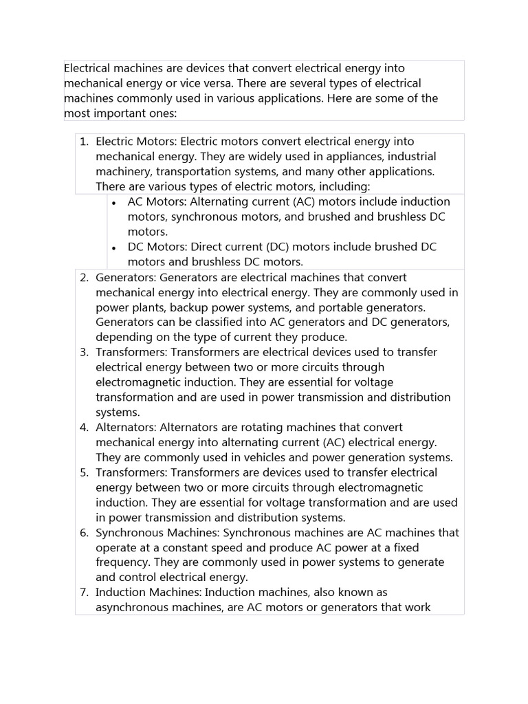 Basic Electrical Machines | PDF | Electric Motor | Electric Generator