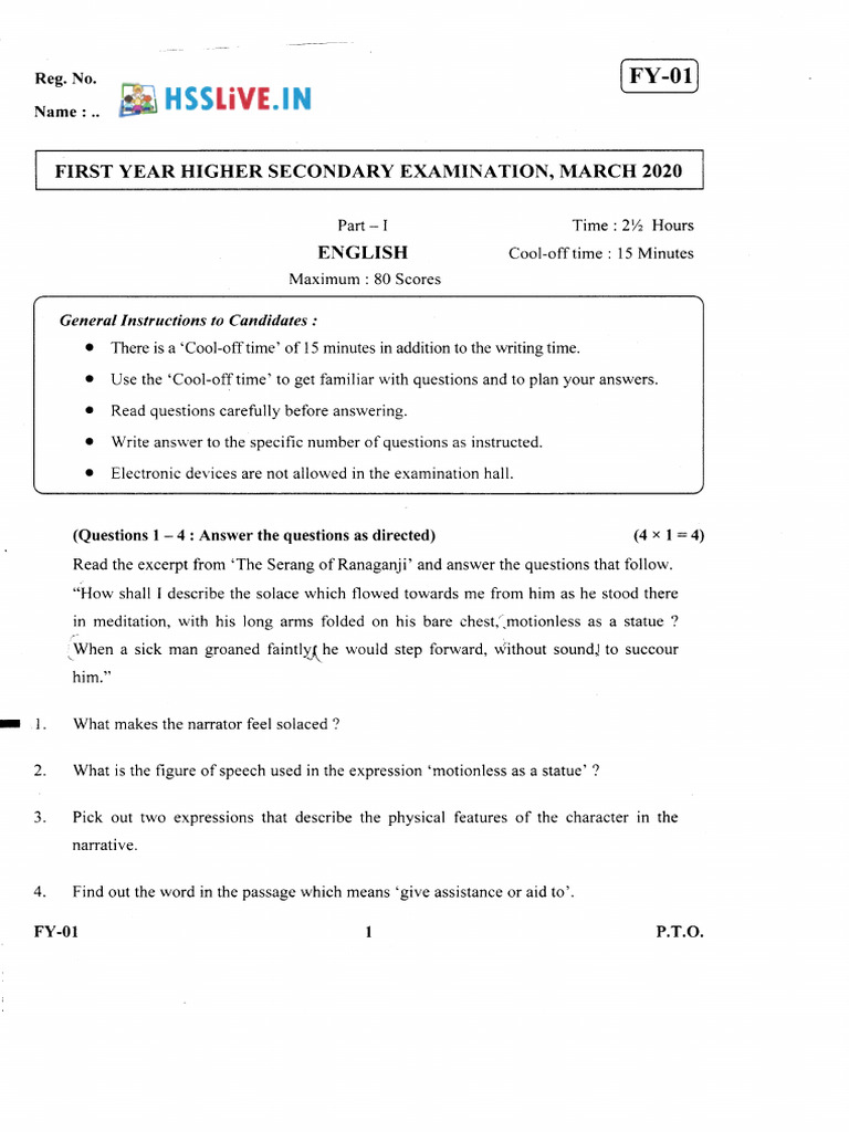 Hsslive Xi English March 2020 QN | PDF | Logos | Persuasion