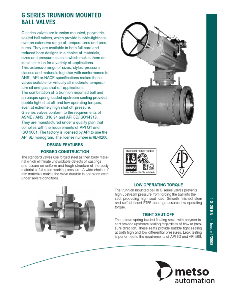 Válvula Metso 3G - 1g20en | PDF | Valve | Mechanical Engineering