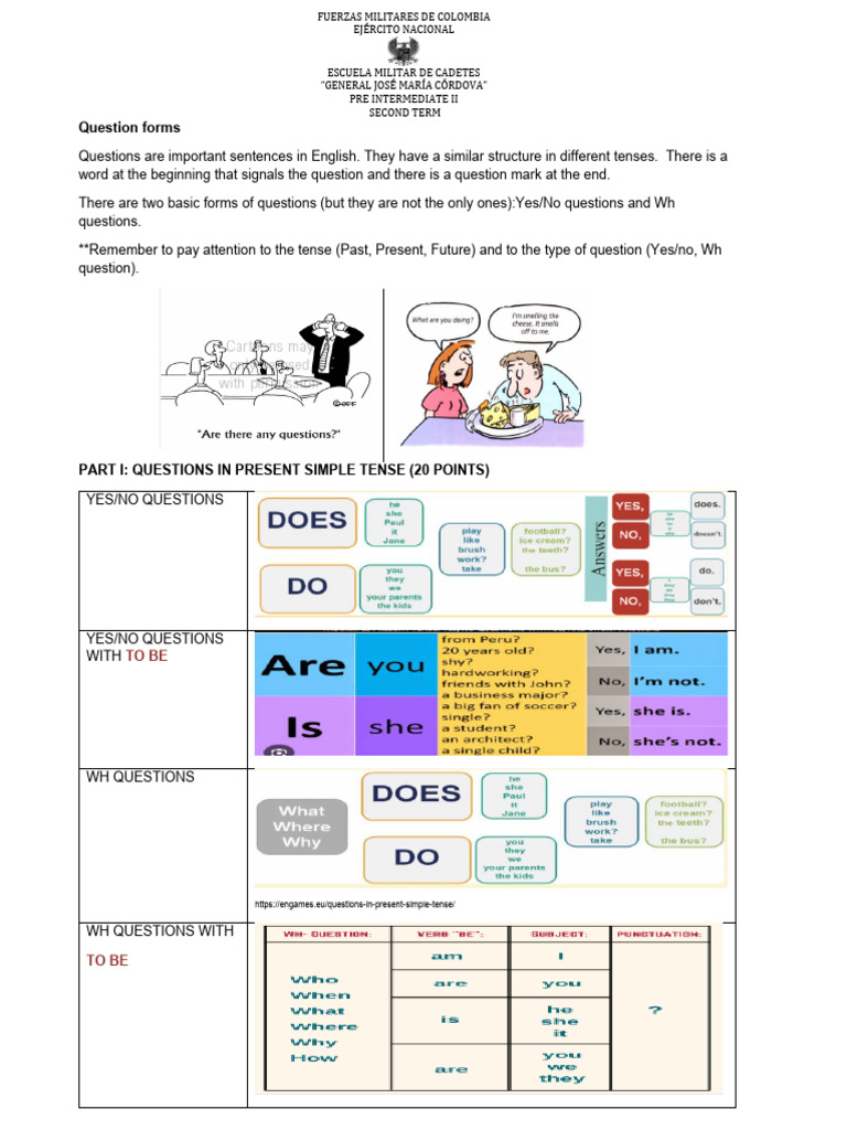 Pre Inte Ii Questions Forms 2ND Term | PDF | Grammar | Semantic Units