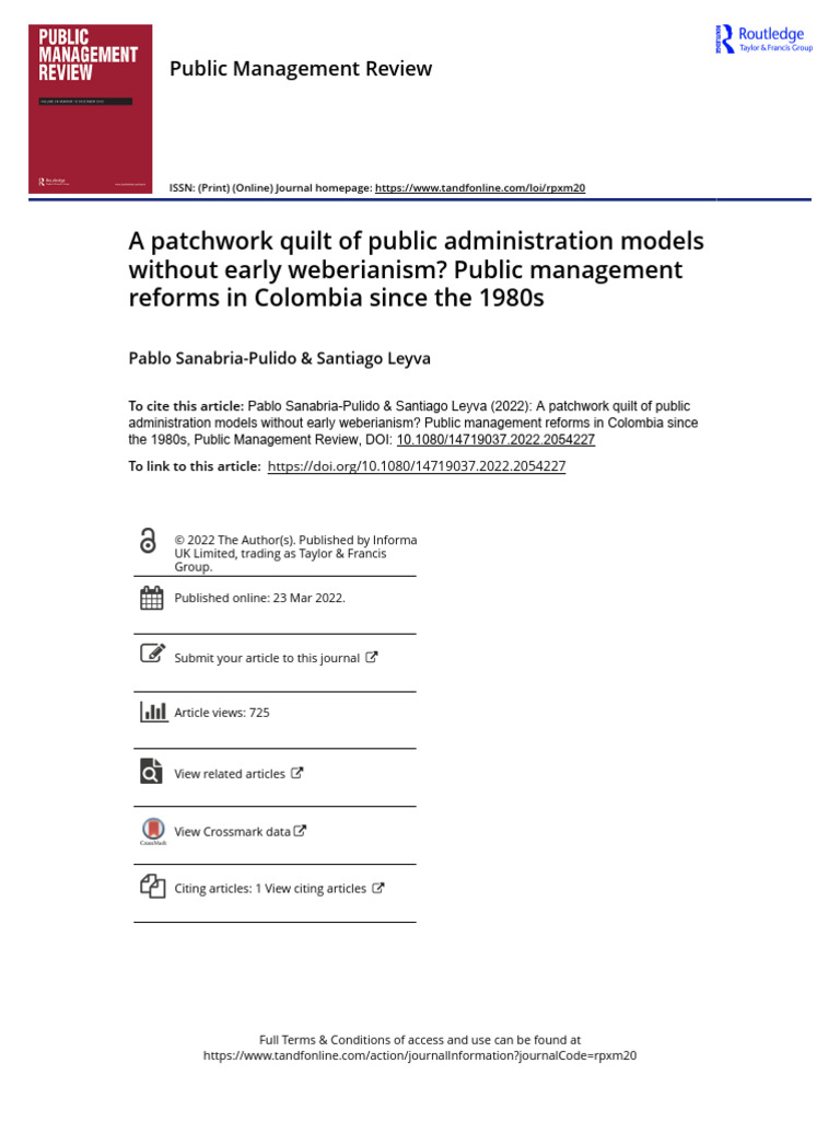 A Patchwork Quilt of Public Administration Models Without Early ...
