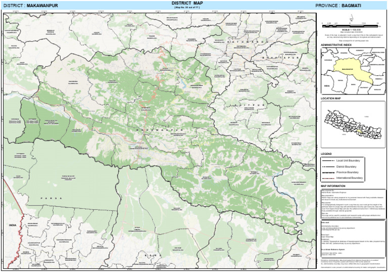 Makawanpur District Map Overview | PDF | Geographical Technology ...