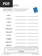 Grade 3 Rhyming Words Worksheet | PDF