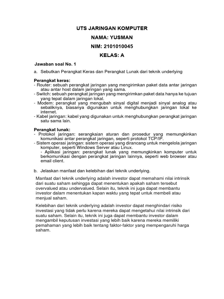 Uts Jaringan Komputer | PDF