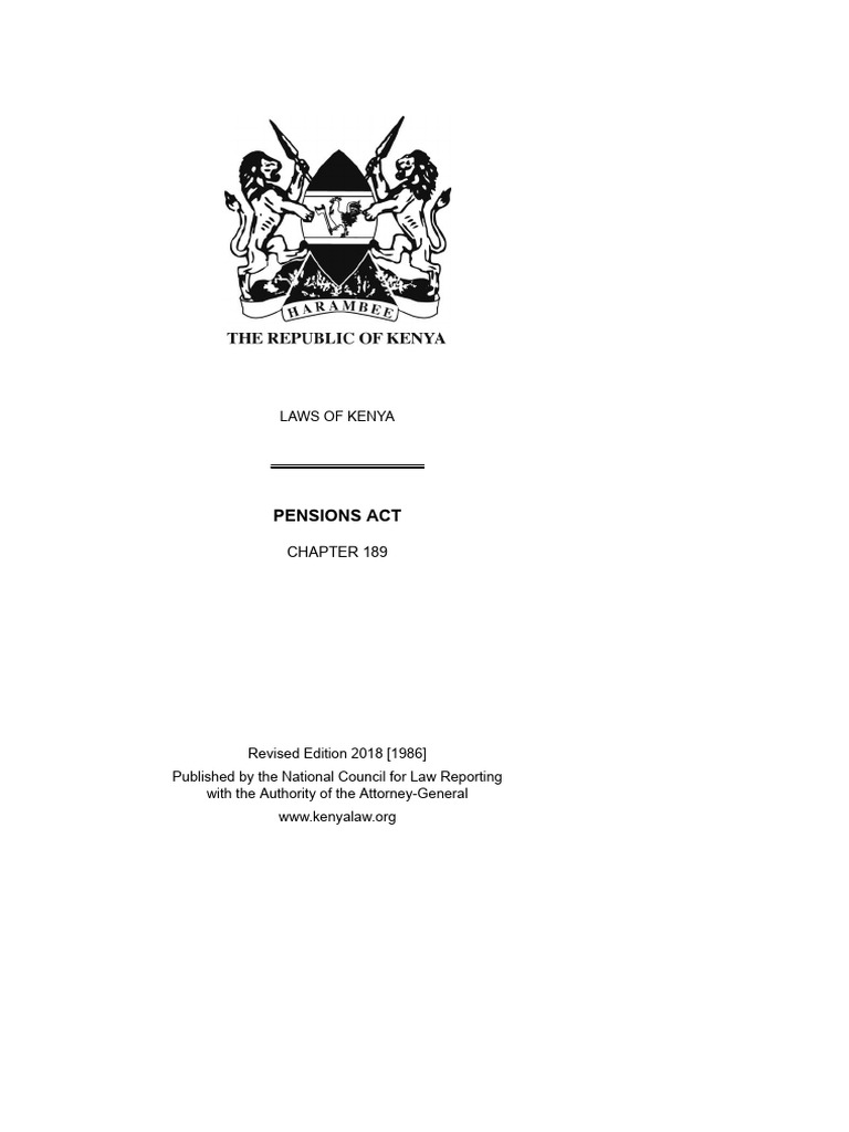 Kenya Pensions Act Overview | PDF | Pension | Bankruptcy