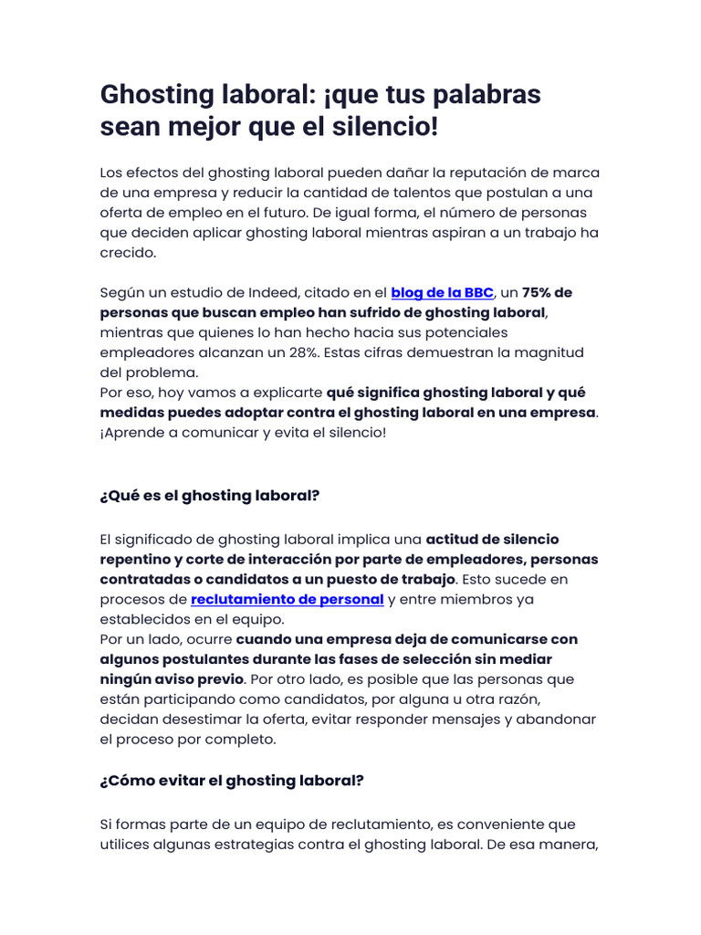 Ghosting Laboral | PDF | Reclutamiento | Business