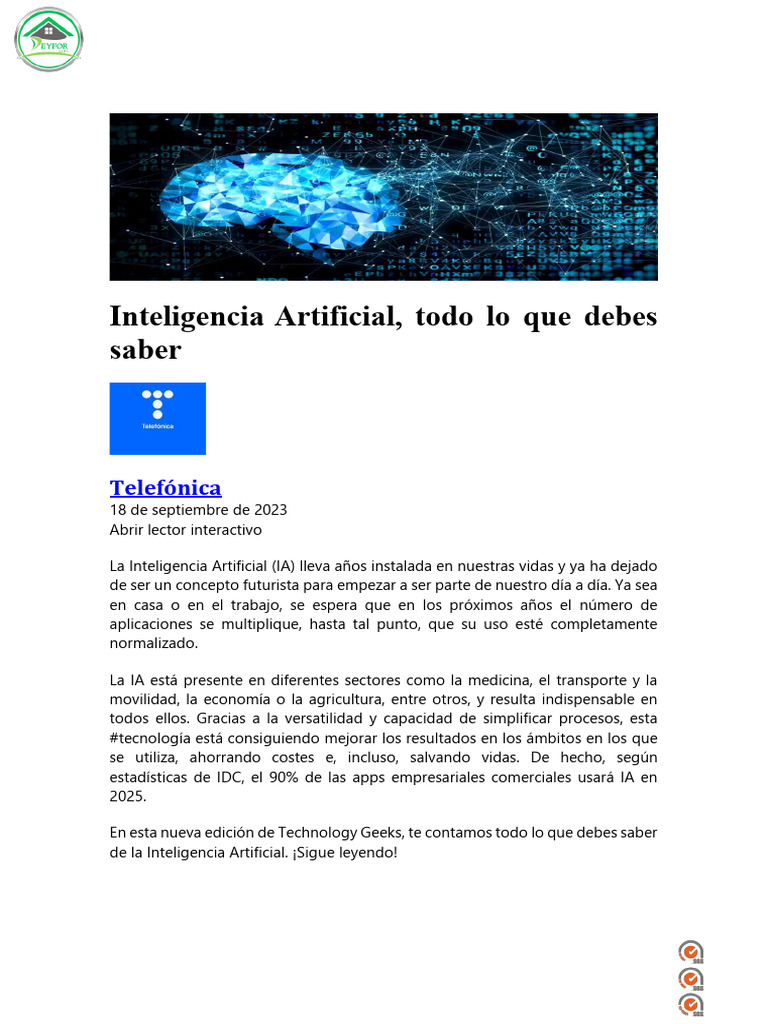 Inteligencia Artificial | PDF | Negocios