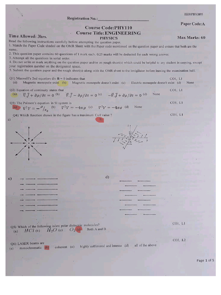 PHY110 End Term KV | PDF