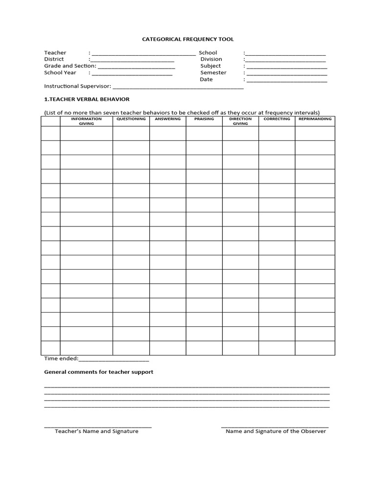 Categorical Frequency Tool | PDF